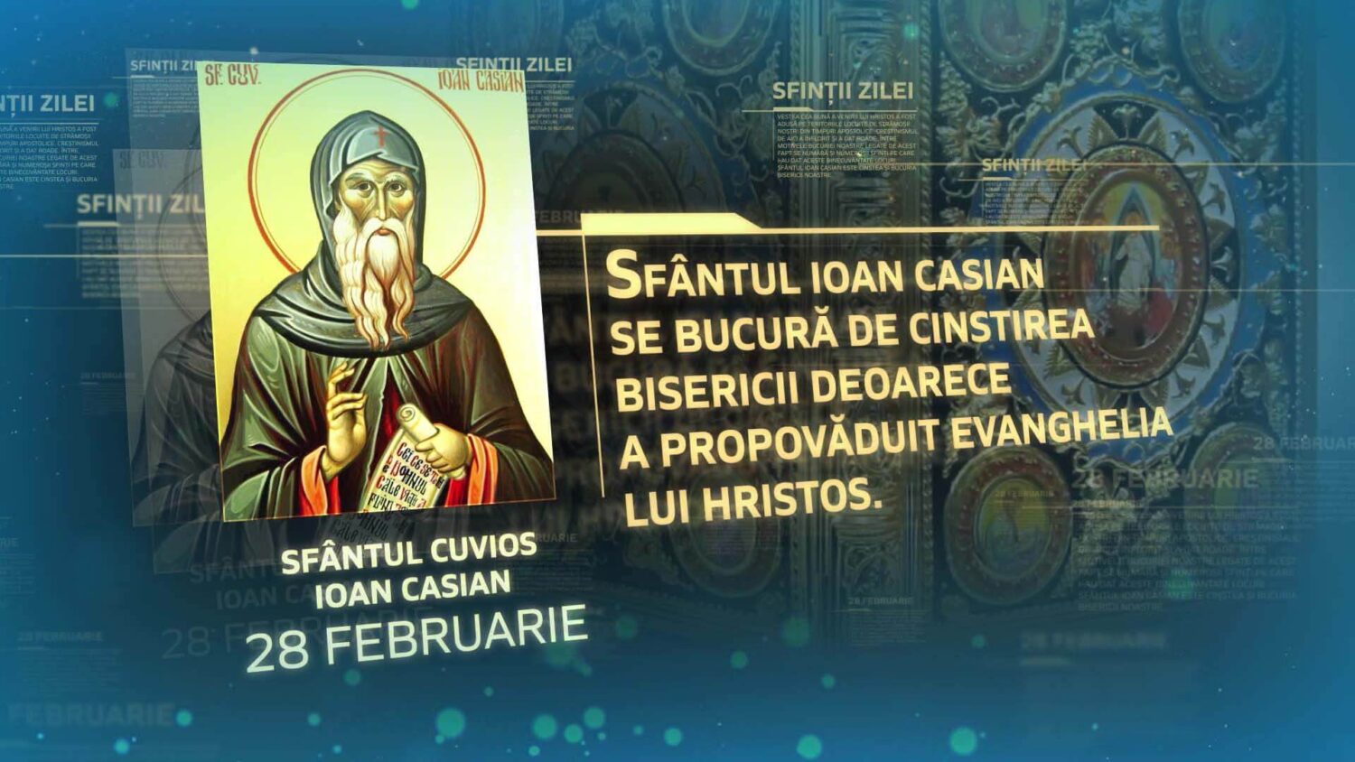 28 februarie: Sfântul Cuv. Vasile Mărturisitorul; Sfântul Procopie și Sfântul Cuv. Ioan Casian ...