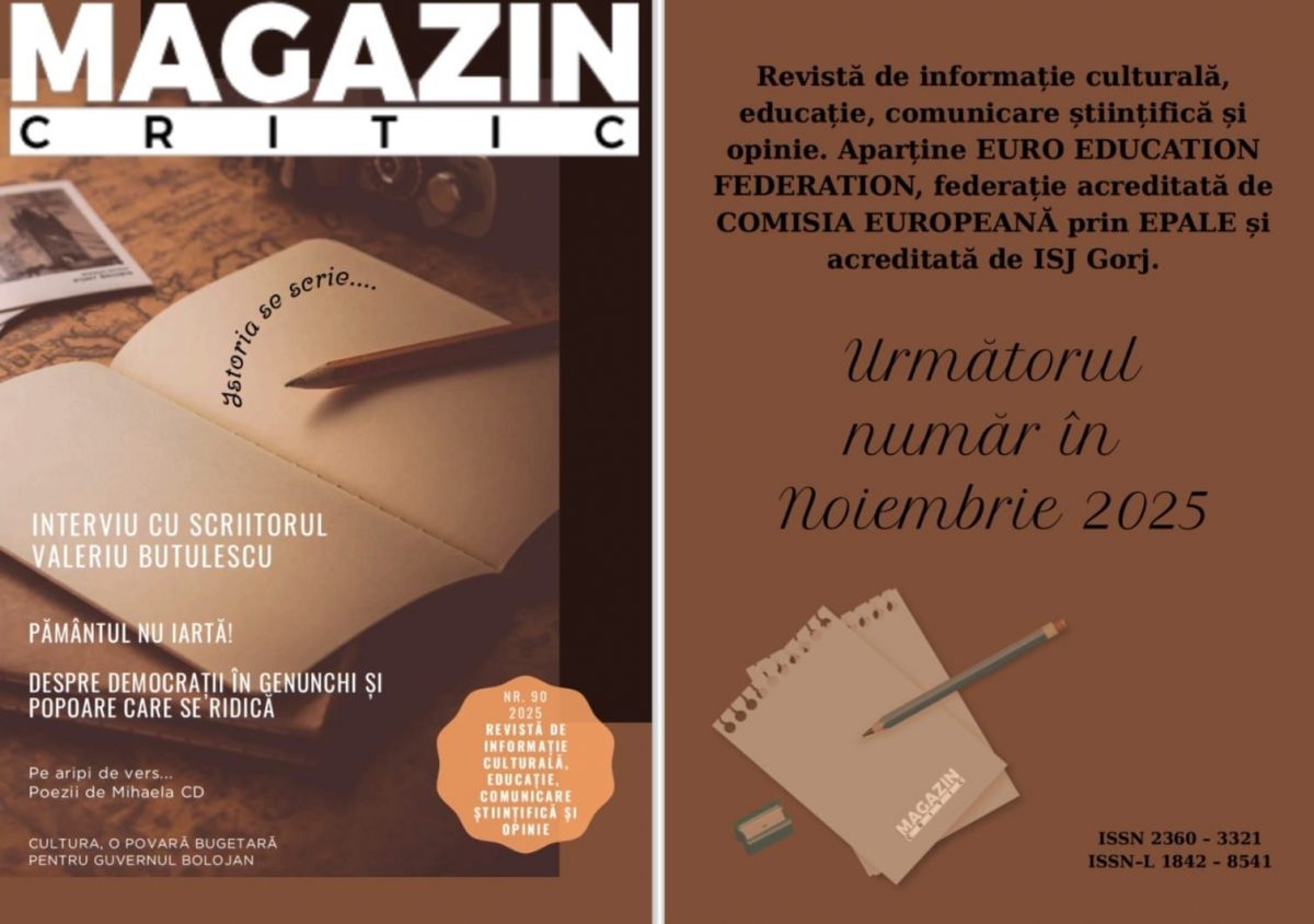 A apărut numărul 90 al revistei MAGAZIN CRITIC – MAGAZIN CRITIC ...