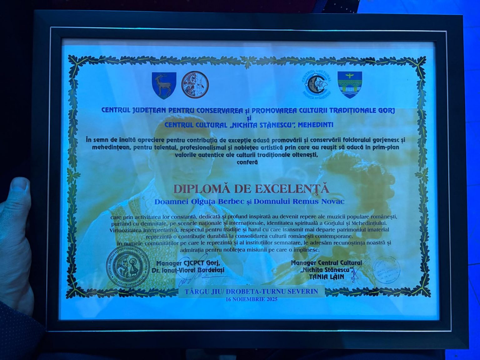 Olguța Berbec, distinsă cu o Diplomă de Excelență de către două ...